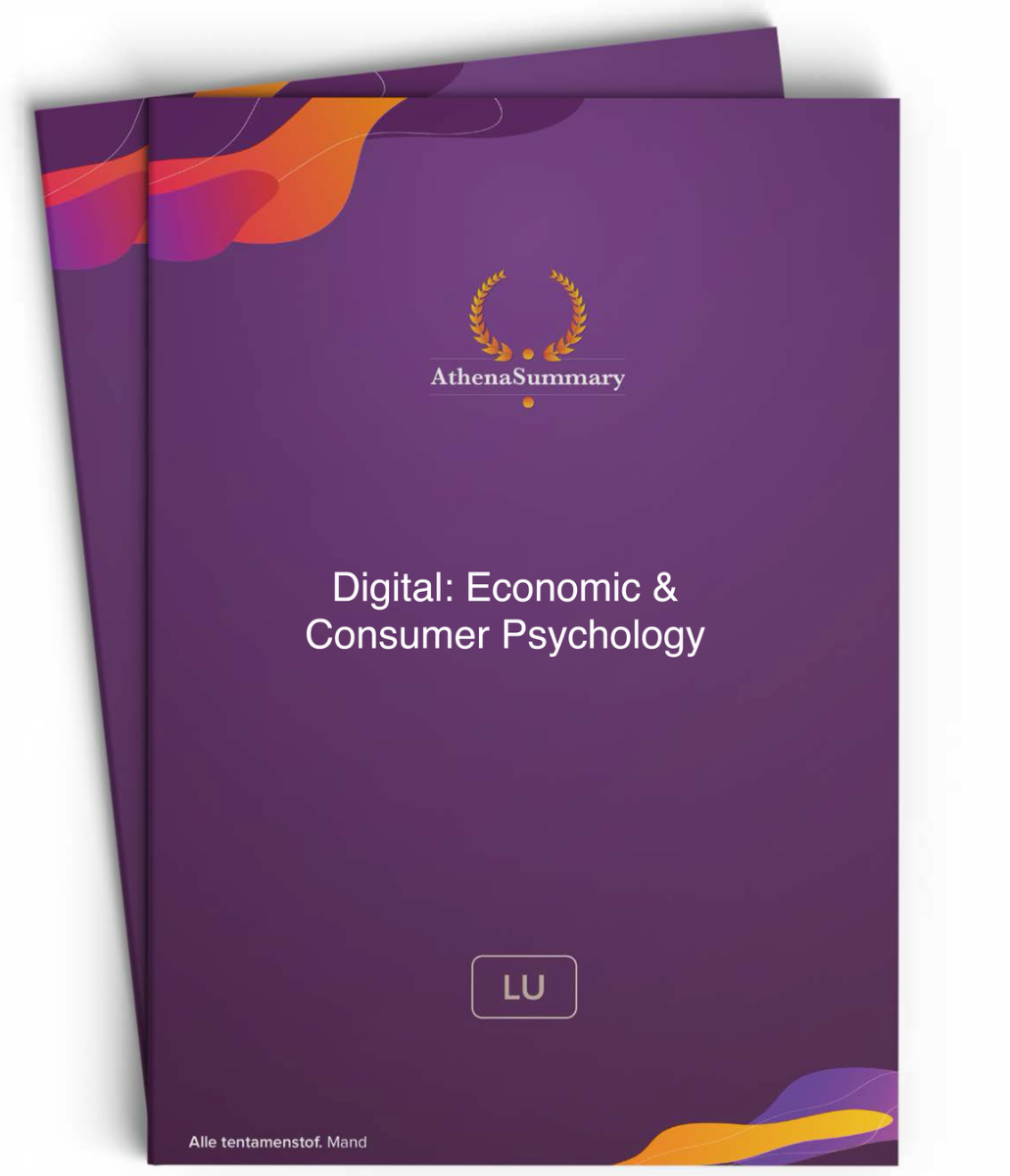 Digital: Economic & Consumer Psychology Digital: Economic & Consumer Psychology